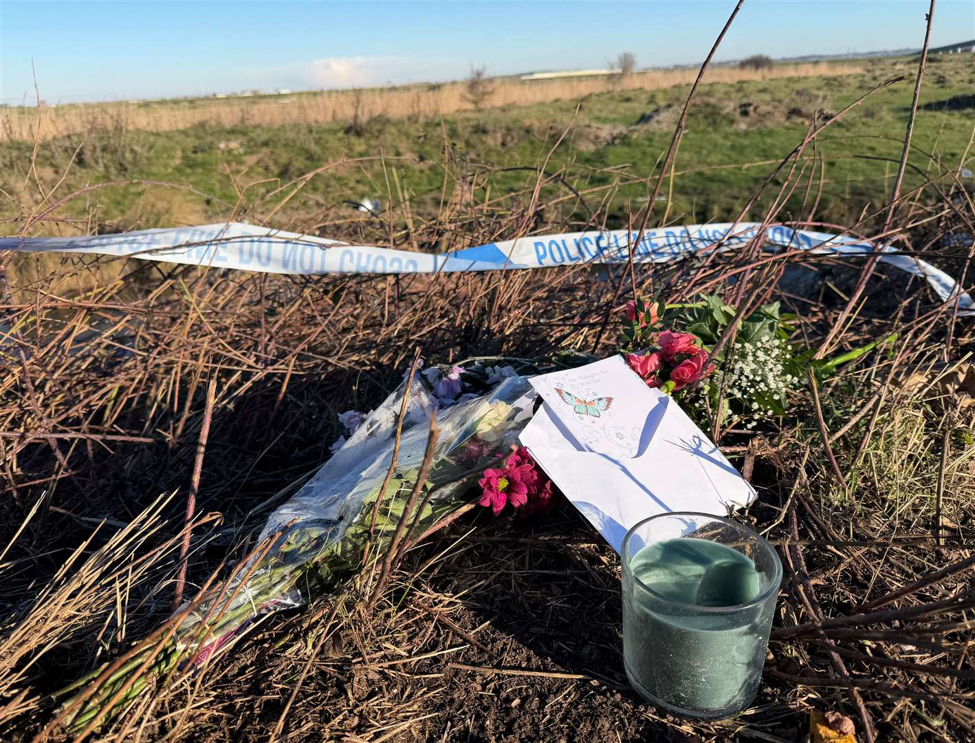 Tributes left at scene of fatal accident in Old Ferry Road, Iwade