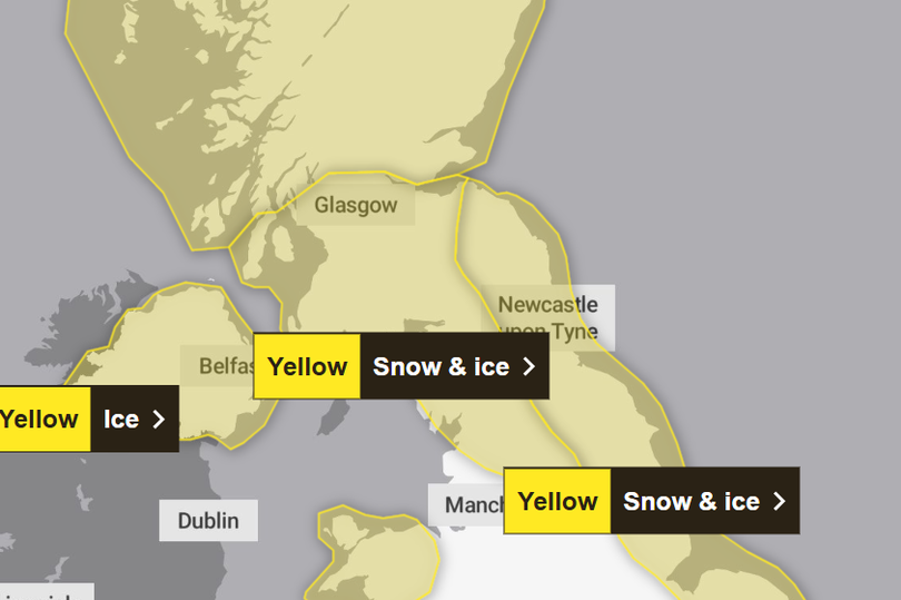 Exact time Glasgow weather warning for heavy snow to come into force