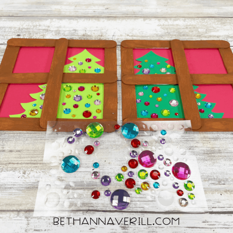 Christmas window popsicle stick craft