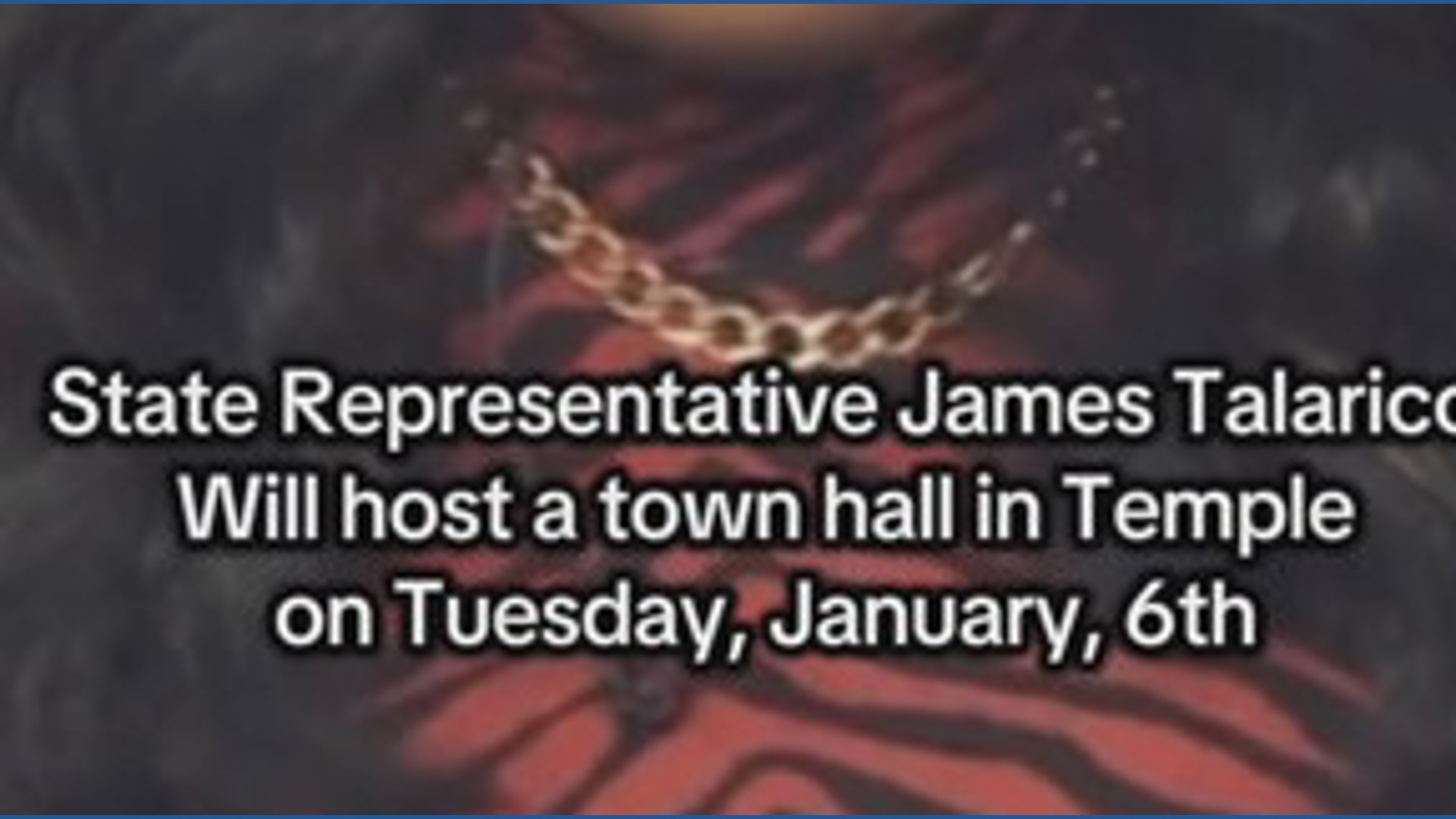 State Representative James Talarico will hold a town hall in Temple