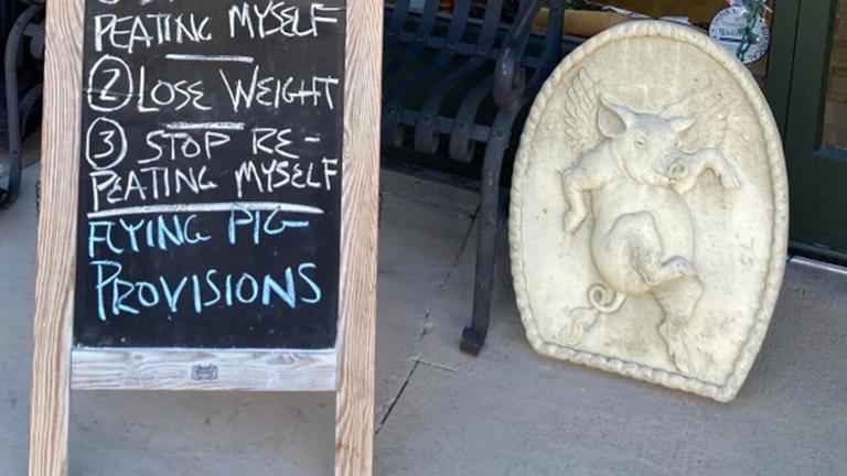 100-pound concrete pig medallion stolen from Washington business