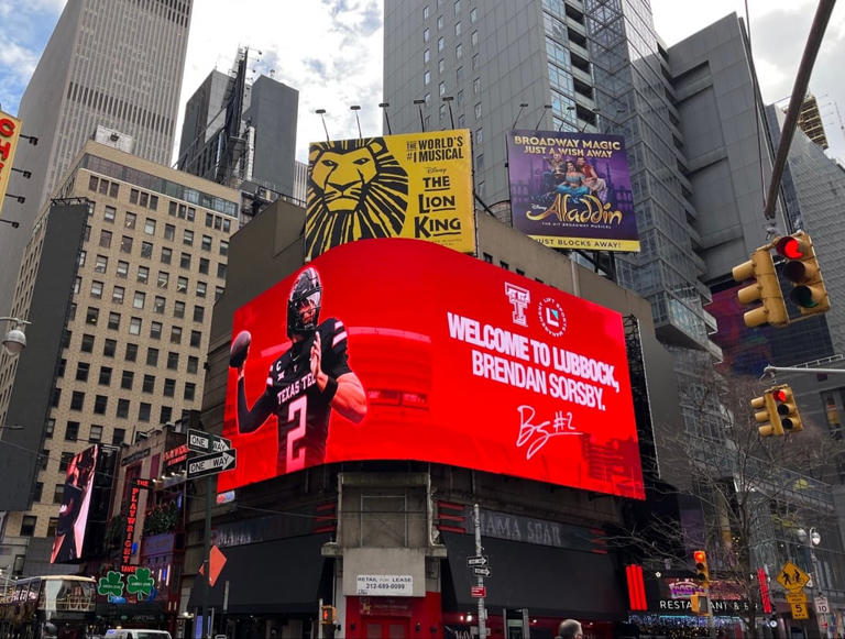 Texas Tech welcomes Sorsby with Times Square billboard