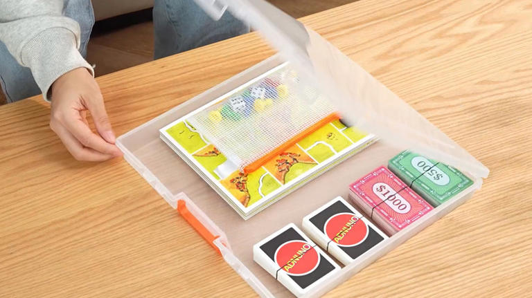 Organize an overflowing game closet with a useful storage solution