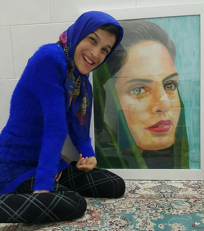 This artist defies disability by drawing with her foot, here are 30 of ...