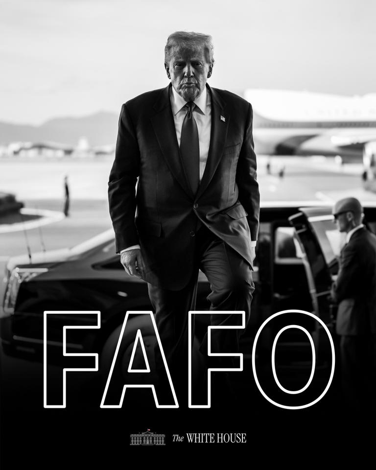 White House posts Trump's photo taken at Korean airport with stern ...