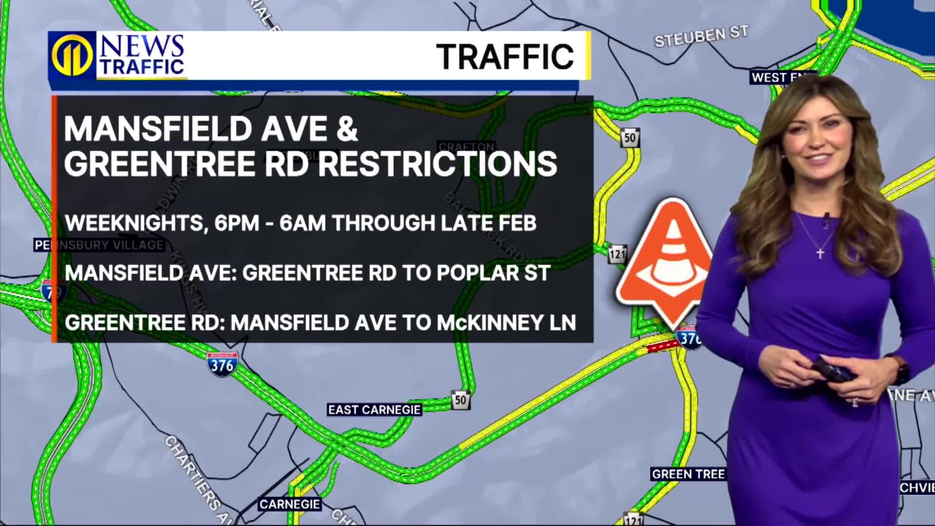 Overnight lane restrictions on Mansfield Avenue and Greentree Road ...