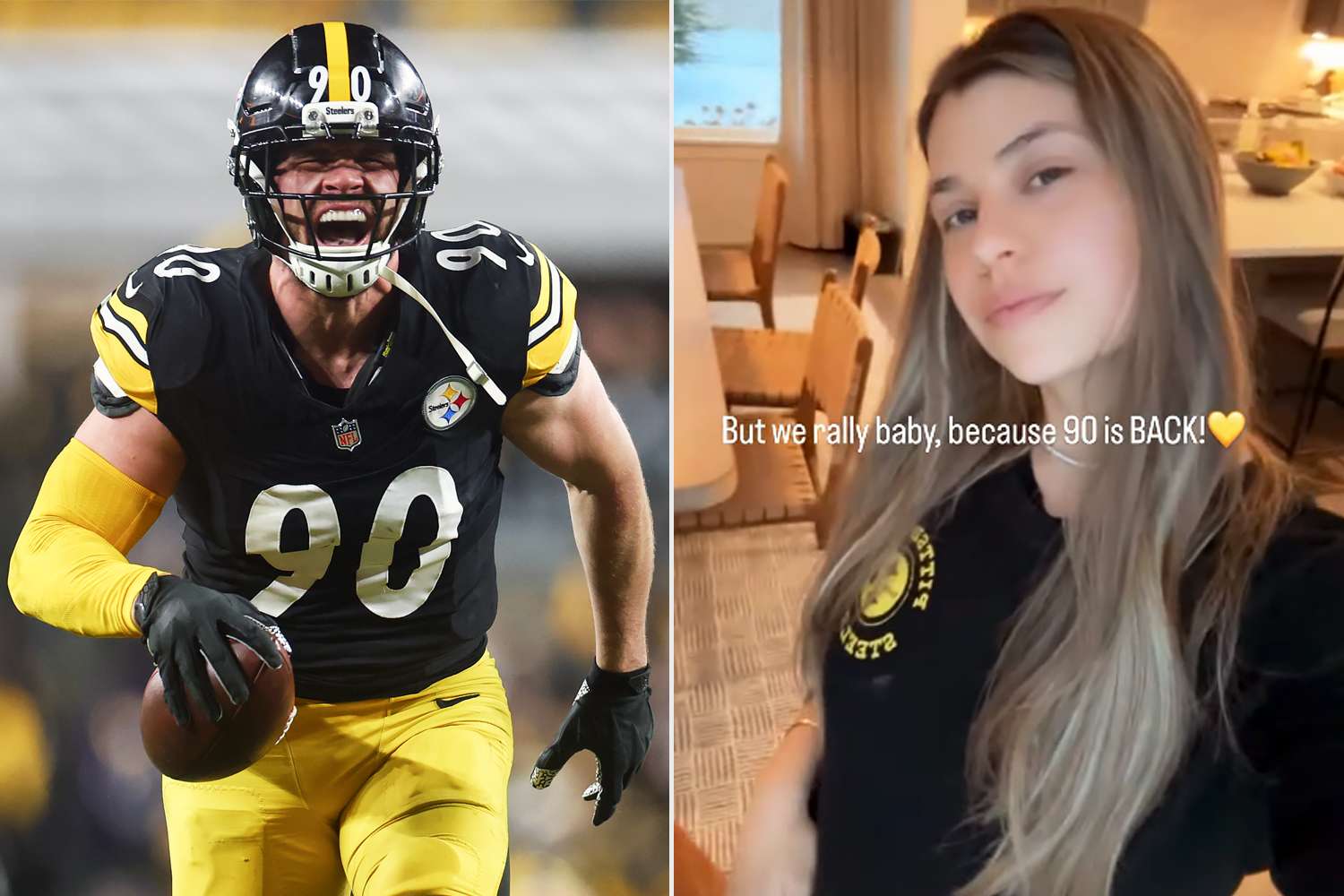 TJ Watt's wife Dani posts sweet tribute for his first game back after ...