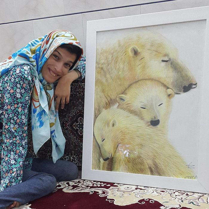 This artist defies disability by drawing with her foot, here are 30 of ...