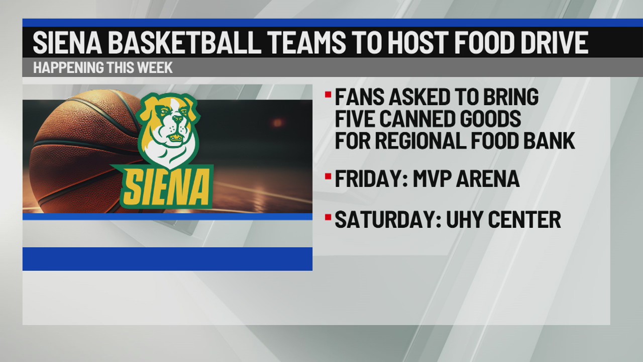 Siena basketball teams to host food drive