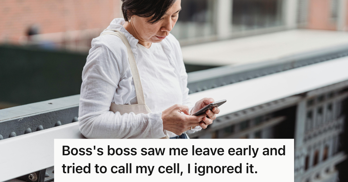 Employee walked out before her boss tried to check in with her, so she ...