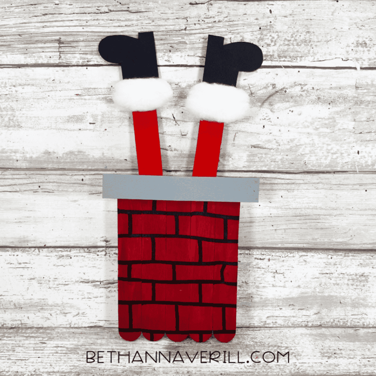 Santa chimney popsicle stick craft