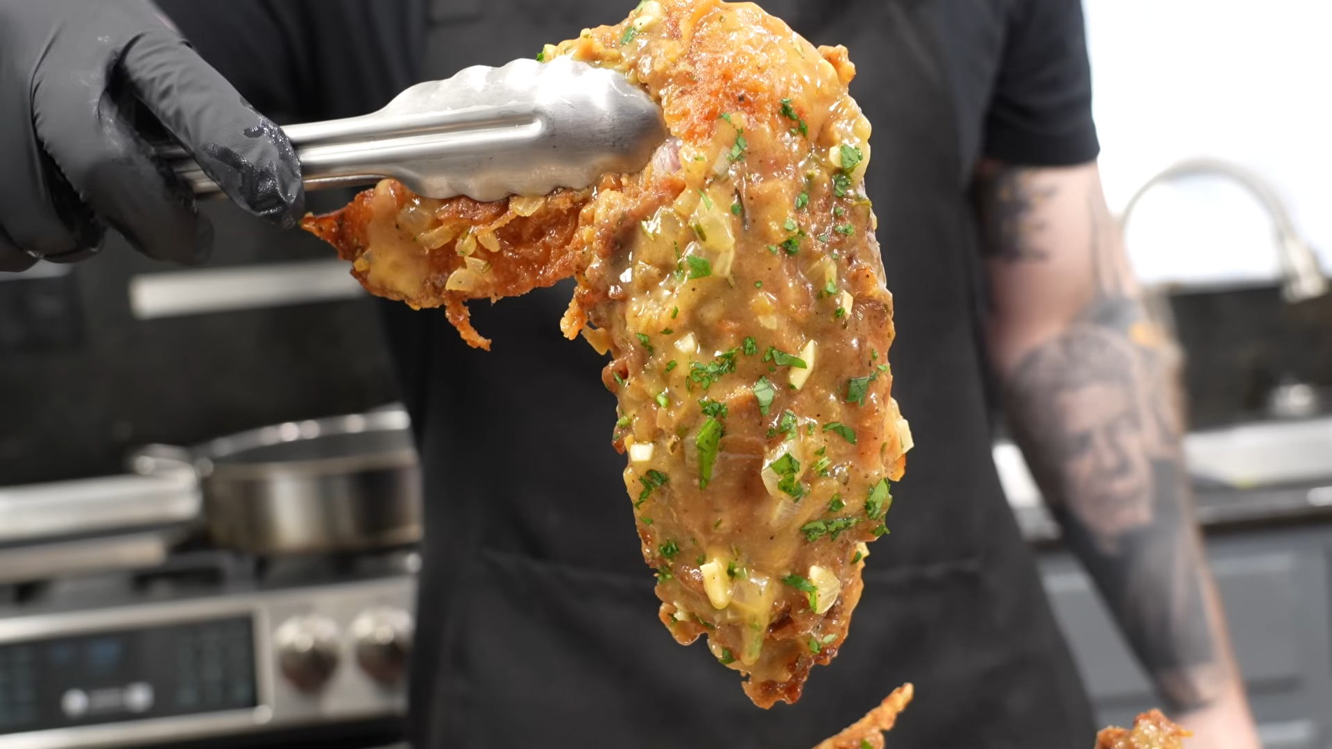 Fall off the bone smothered turkey wings