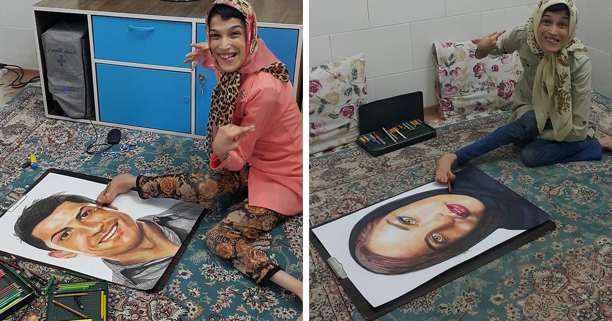 This artist defies disability by drawing with her foot, here are 30 of ...