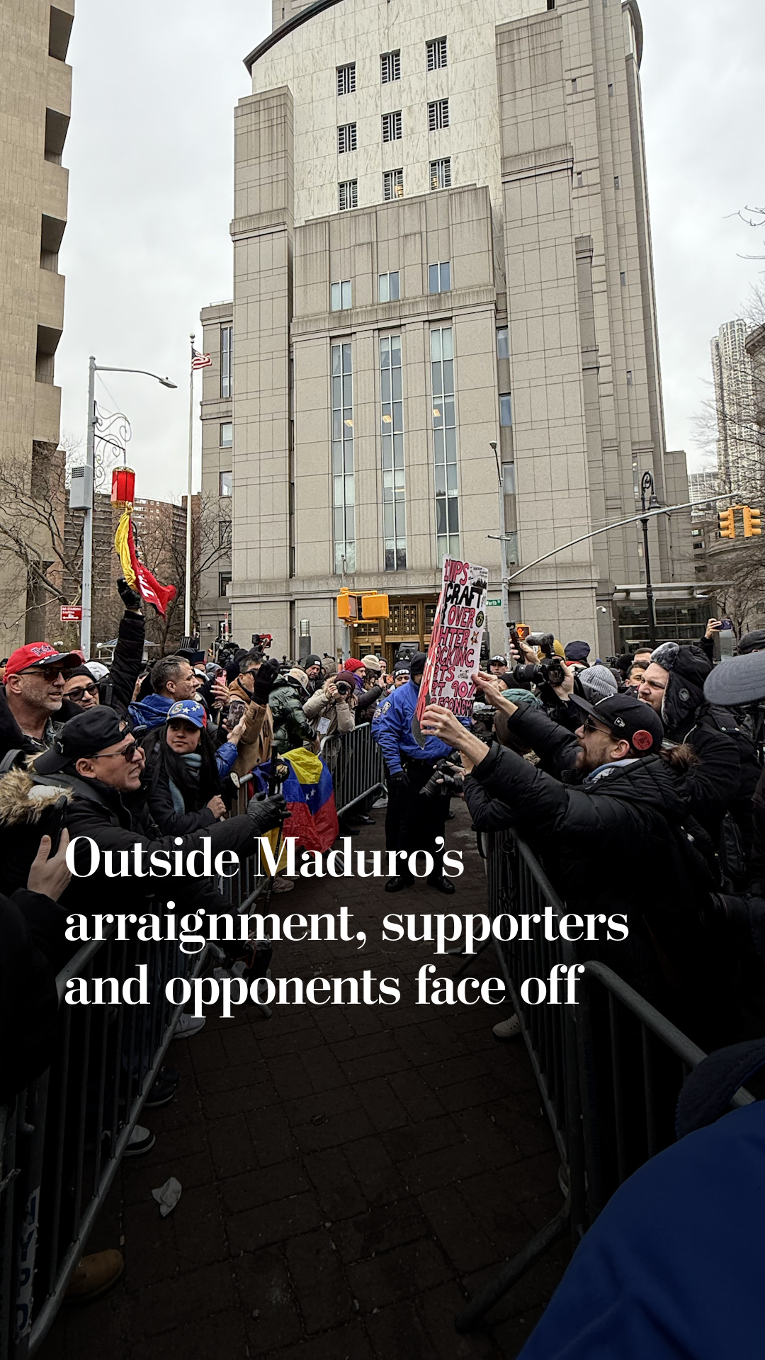 Supporters, critics face off at Maduro arraignment