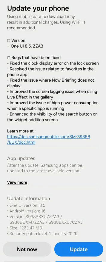 One UI 8.5 beta 3 lands on Galaxy S25 with bug fixes and January ...