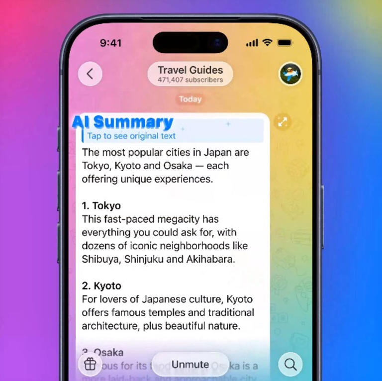 El nuevo diseño Liquid Glass de iOS 26 llega a Telegram acompañado por ...