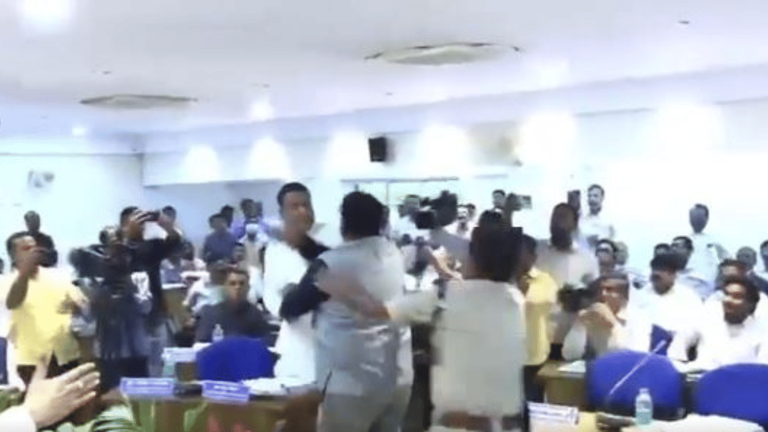 BJP MLA & Congress MLC come to blows over alleged land encroachment in ...