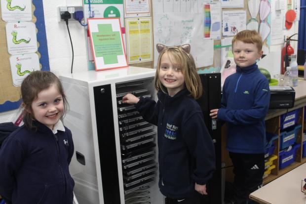 Milbank Concrete Products donates laptop equipment to Colchester school