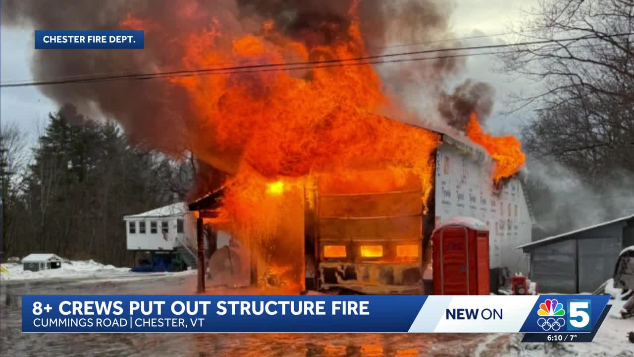 Crews battle garage fire in Chester, Vermont