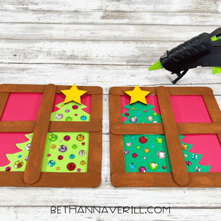 Christmas window popsicle stick craft