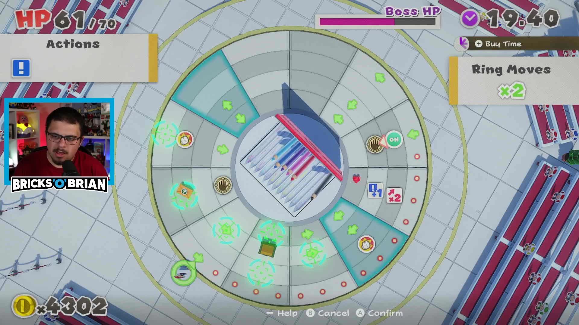 The finest art imaginable! Paper Mario Origami King with Bricks 'O' Brian