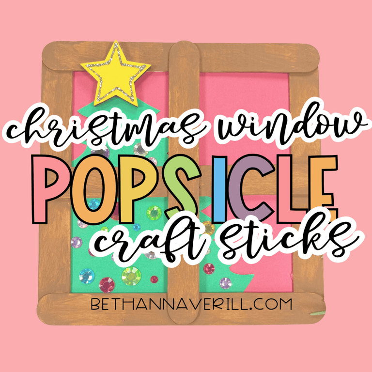 Christmas window popsicle stick craft
