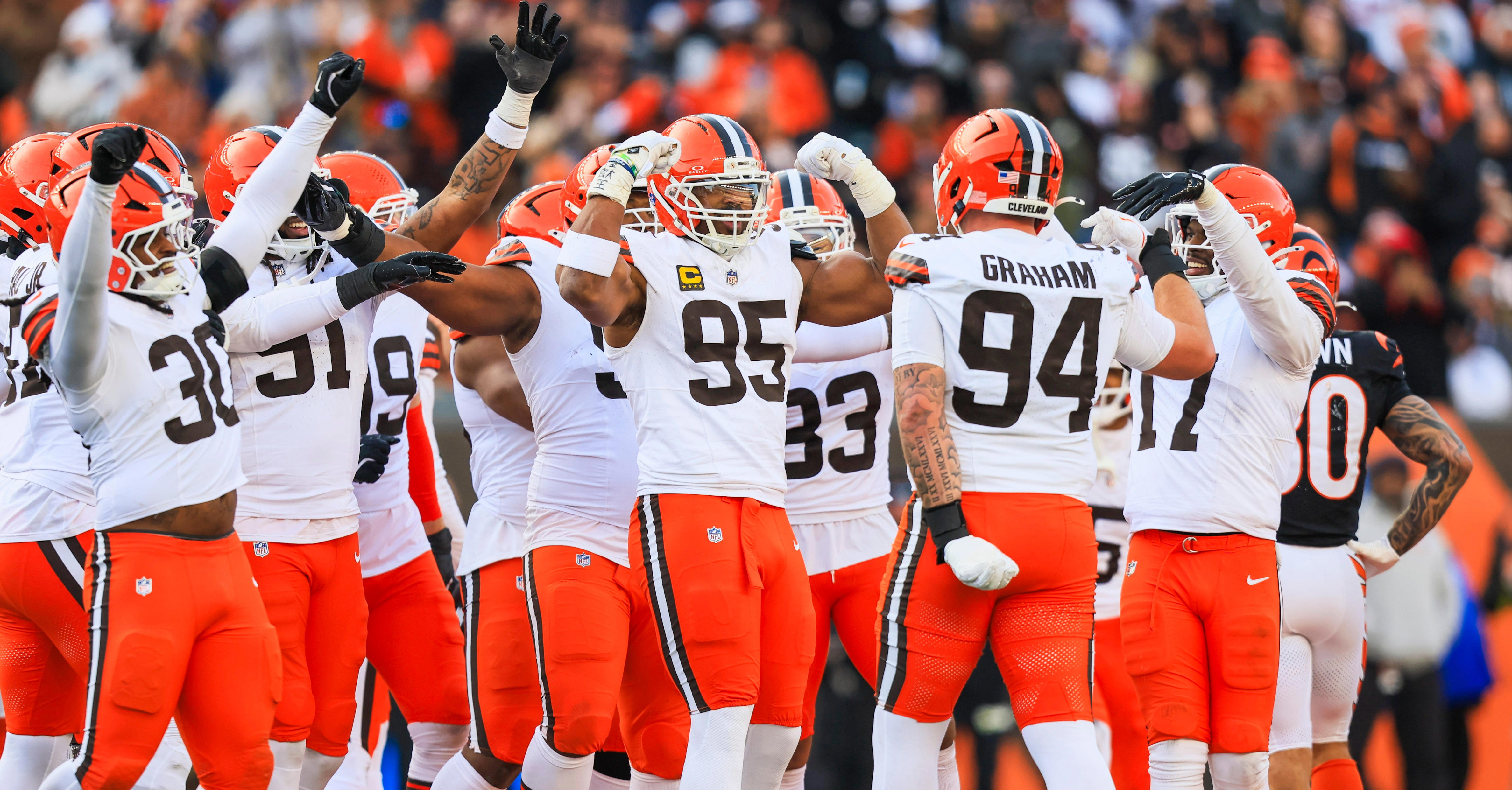 Mic'd-up video showed how Browns reacted to Myles Garrett's record sack