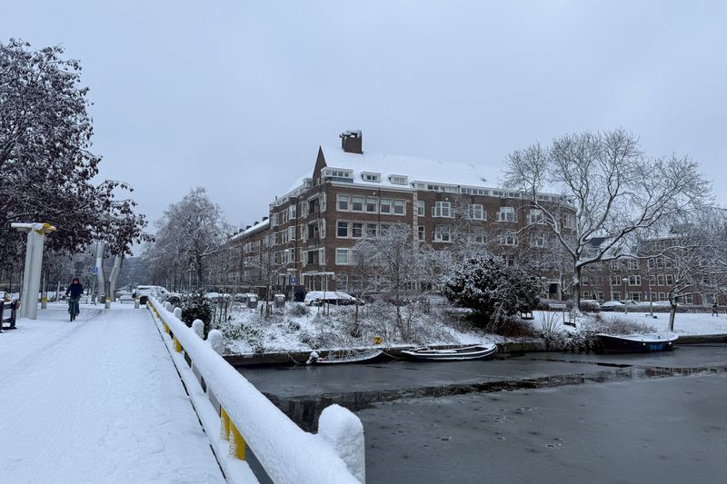 Snow cripples air, train and road traffic in the Netherlands