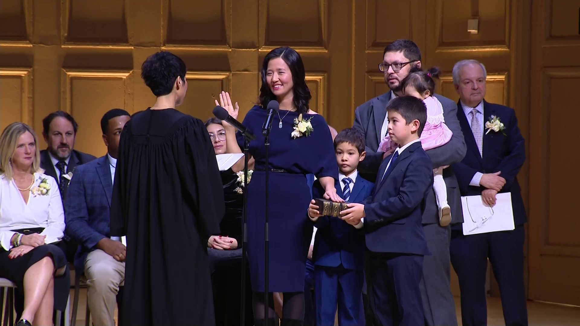 Mayor Wu takes aim at Trump administration in inauguration speech