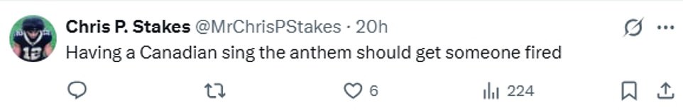 NFL fans react after Canadian singer performs national anthem