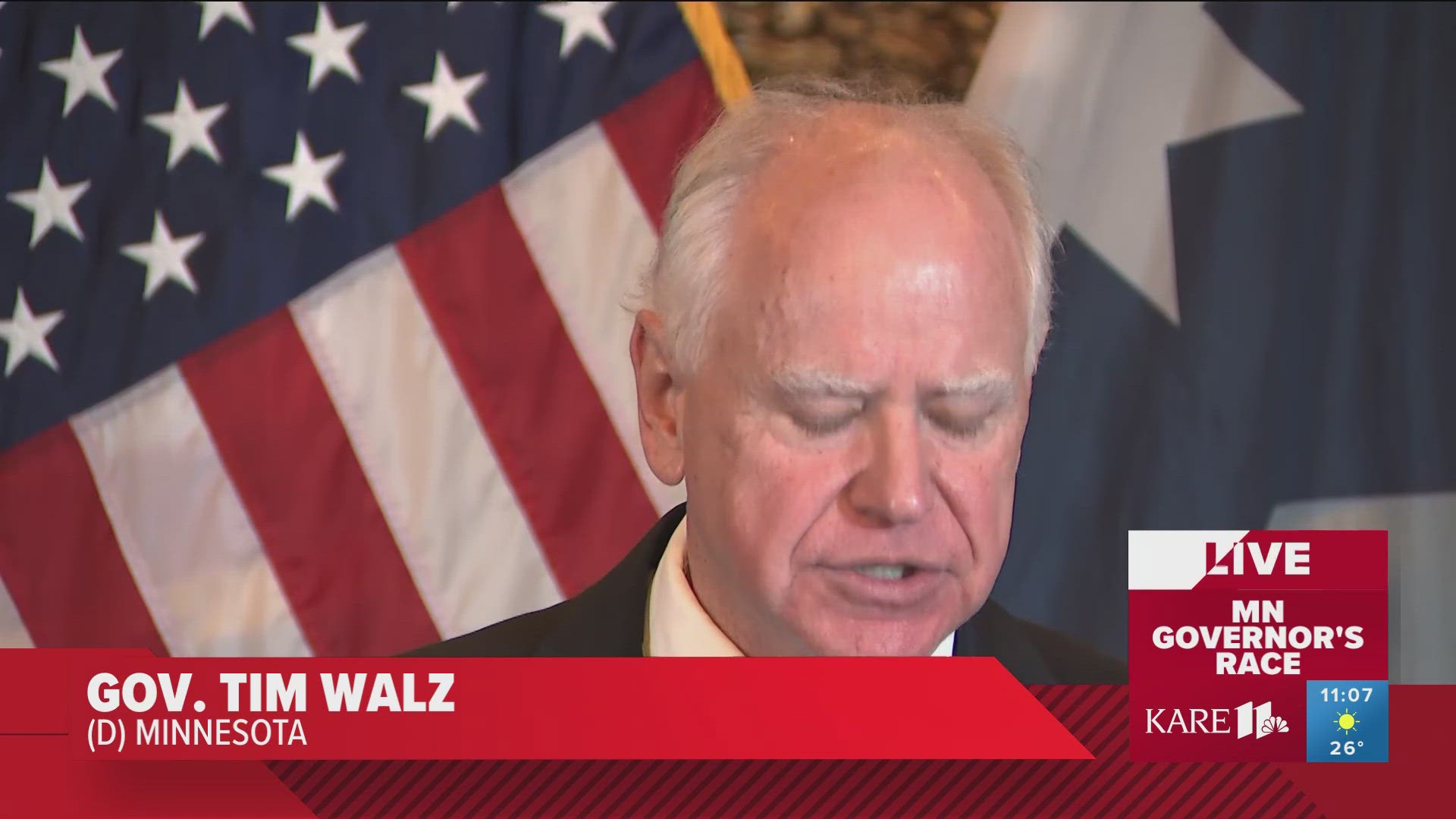 Tim Walz closes out reporters, plugs medical leave update in briefing