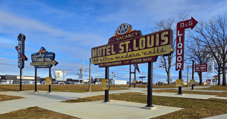 Dozens of iconic neon signs are glowing again at Missouri's new Route ...