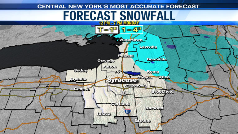It turns a bit milder as snow tapers this afternoon