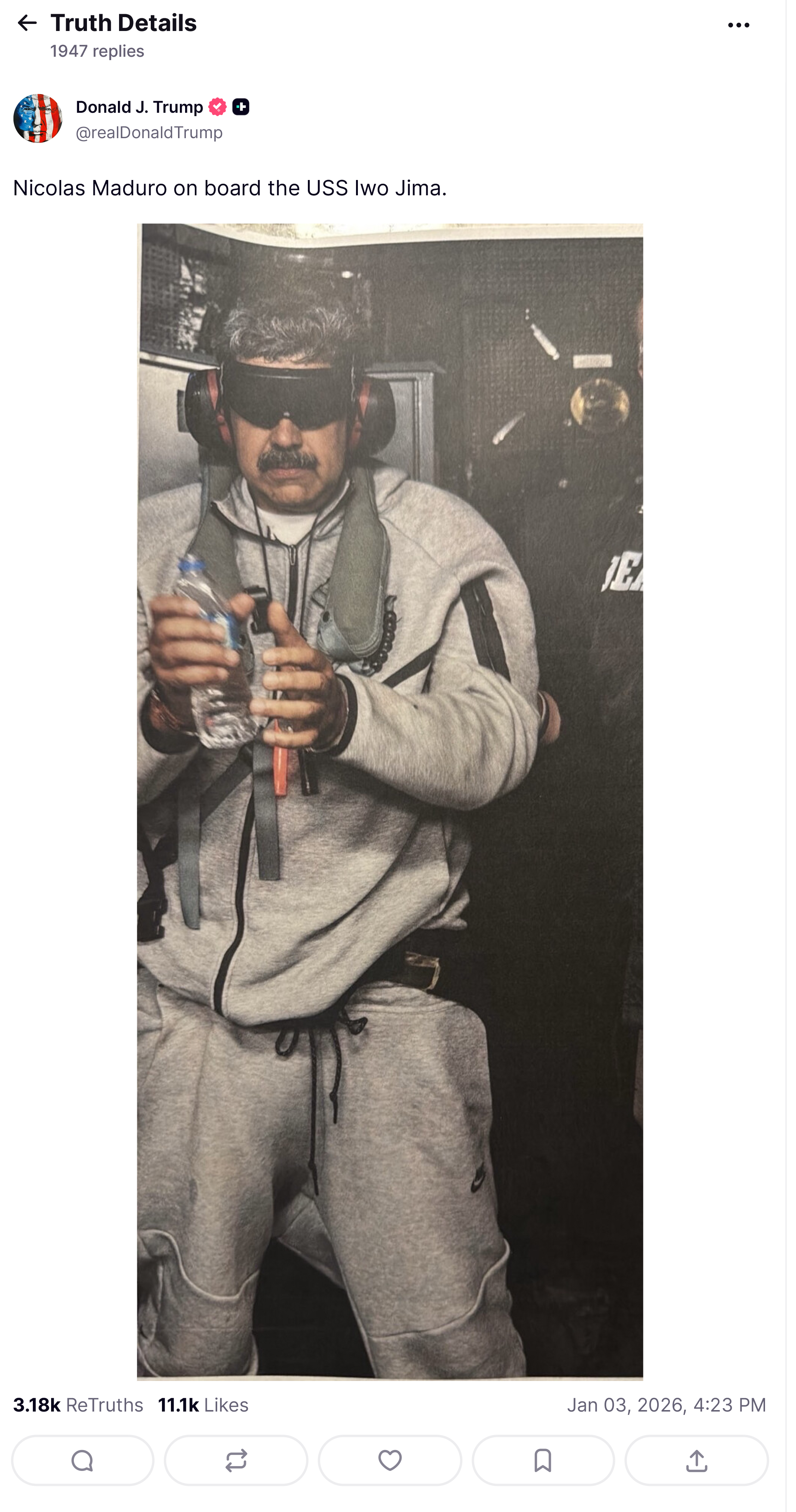 El tracksuit gris de Maduro se agotó en Nike