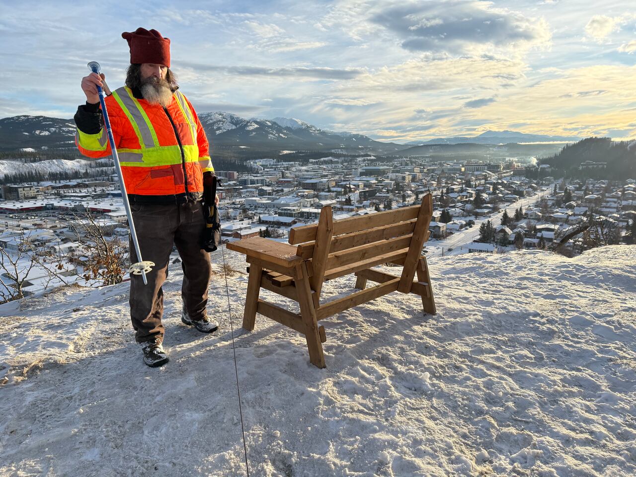 The face of the Whitehorse community bench builder