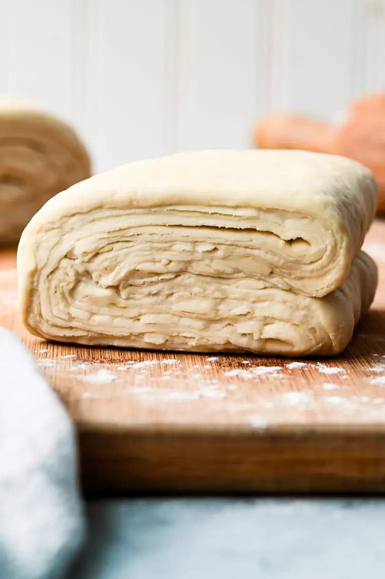 Traditional homemade puff pastry recipe (classic flaky butter layers)