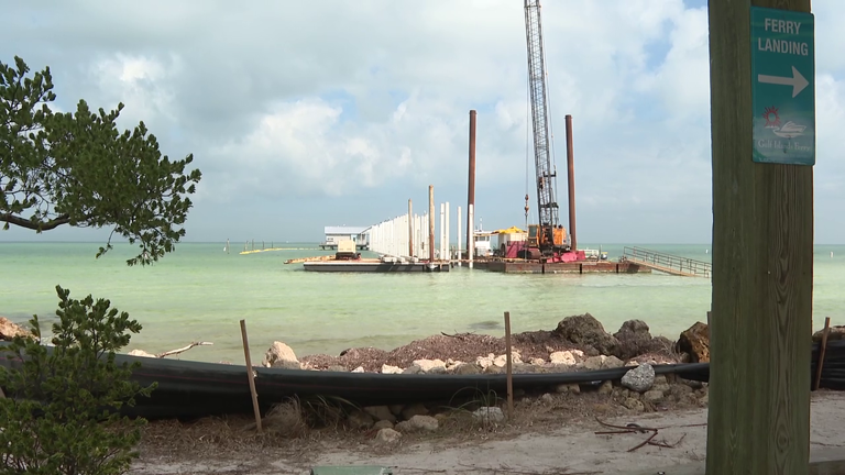 Work continues on historic Anna Maria City Pier after 2024 hurricane damage