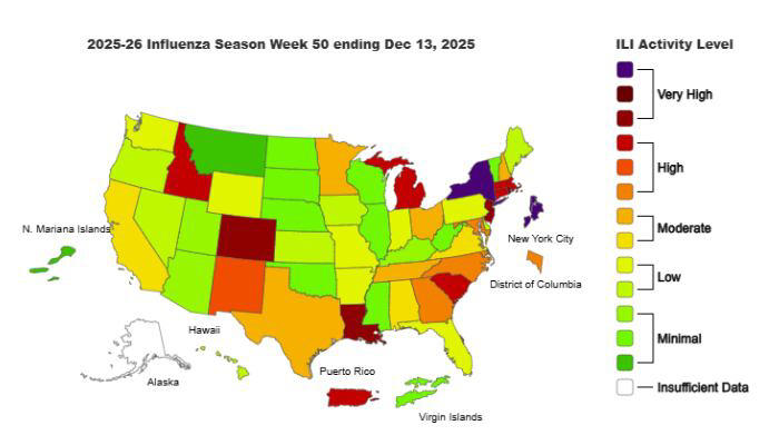 Tennessee flu spread among worst in US, CDC data shows