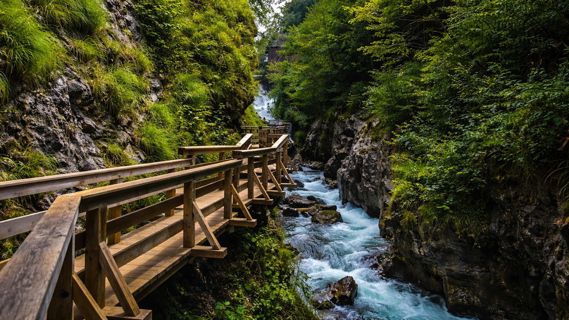 Sigmund Thun Klamm Kaprun Austria natural gorge walk (4K)