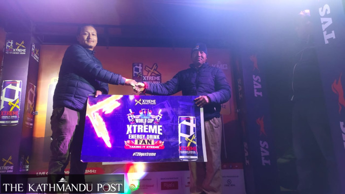 Dipak Khadka wins T20 World Cup package at Radio on Wheels in Surkhet