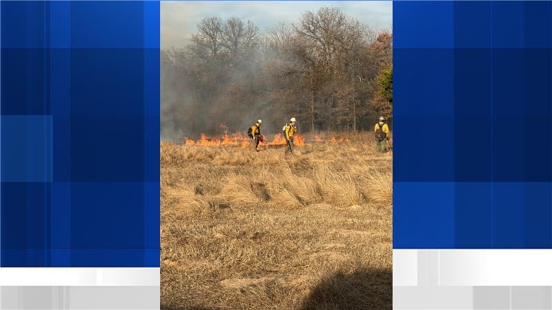 Crews battle wildfire in Garvin County