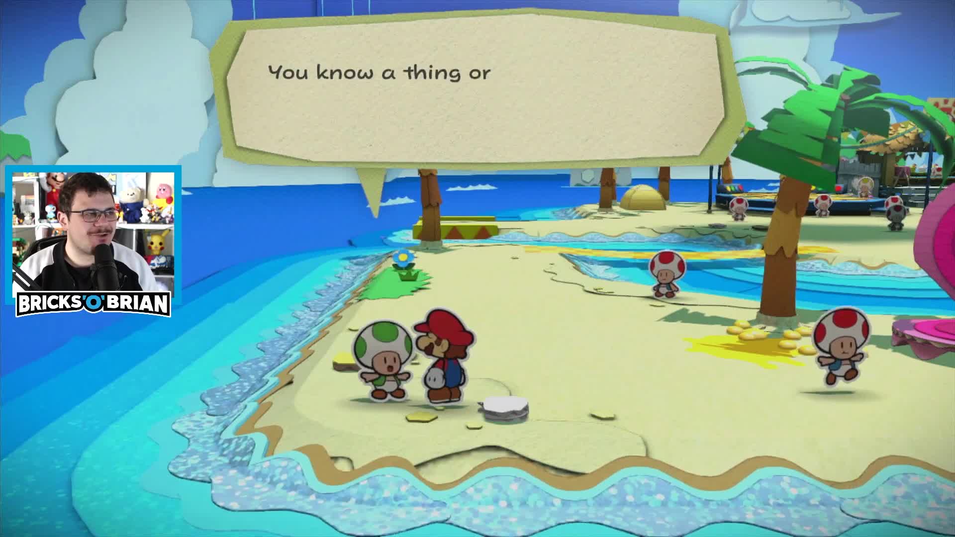 Beautiful Bay Beach! - Paper Mario Color Splash with Bricks 'O' Brian