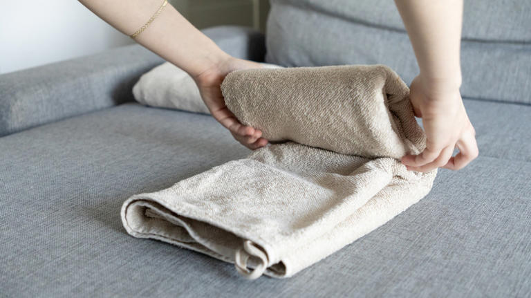Elevate bathroom display towels using a special folding technique