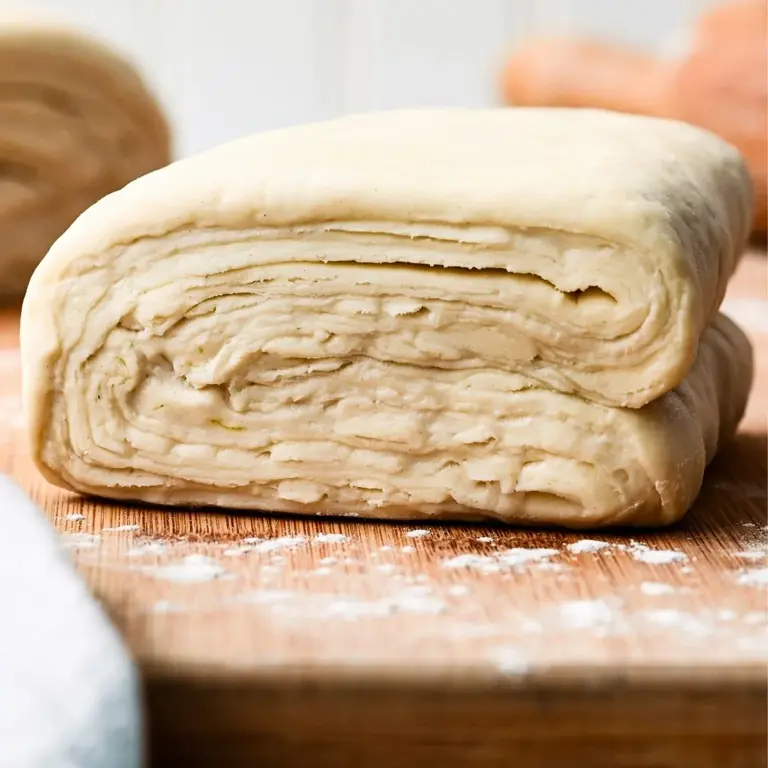 Traditional homemade puff pastry recipe (classic flaky butter layers)