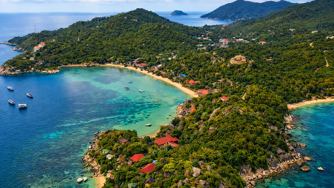 Tropical island with clear blue water