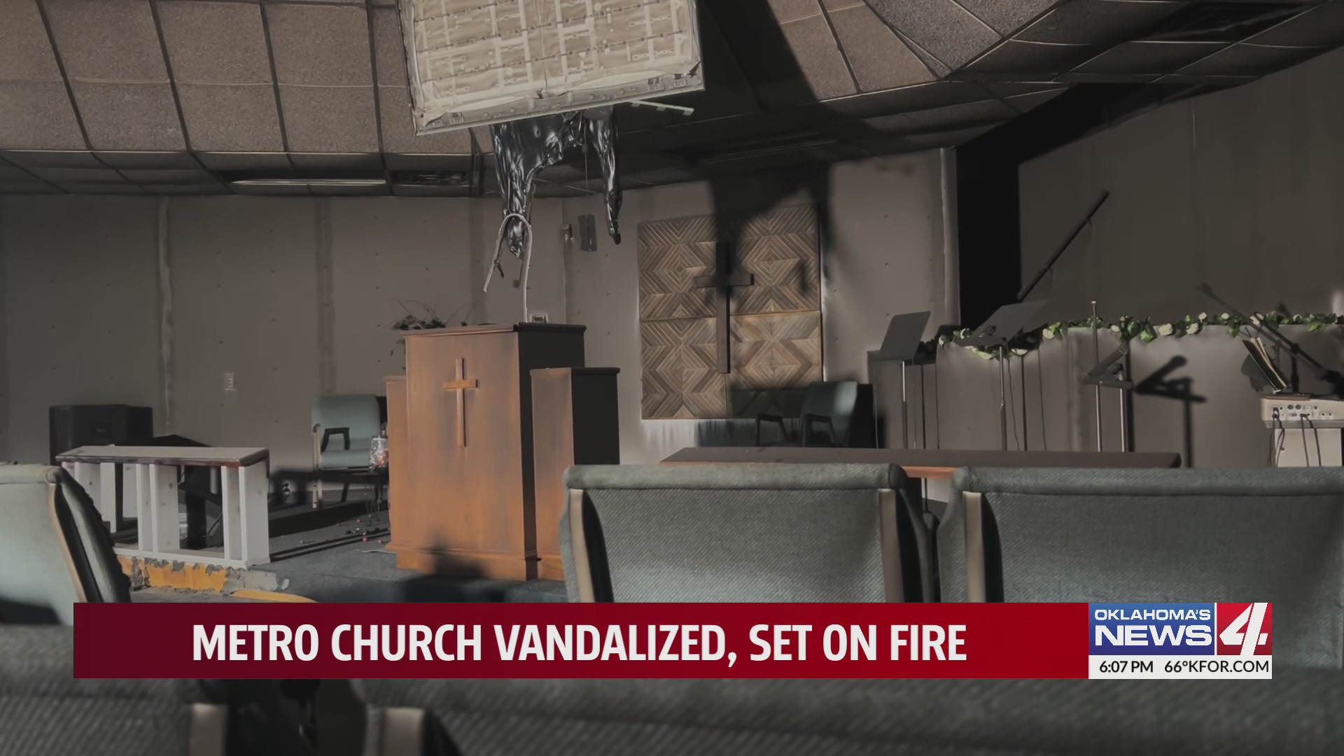 Metro church vandalized, set on fire