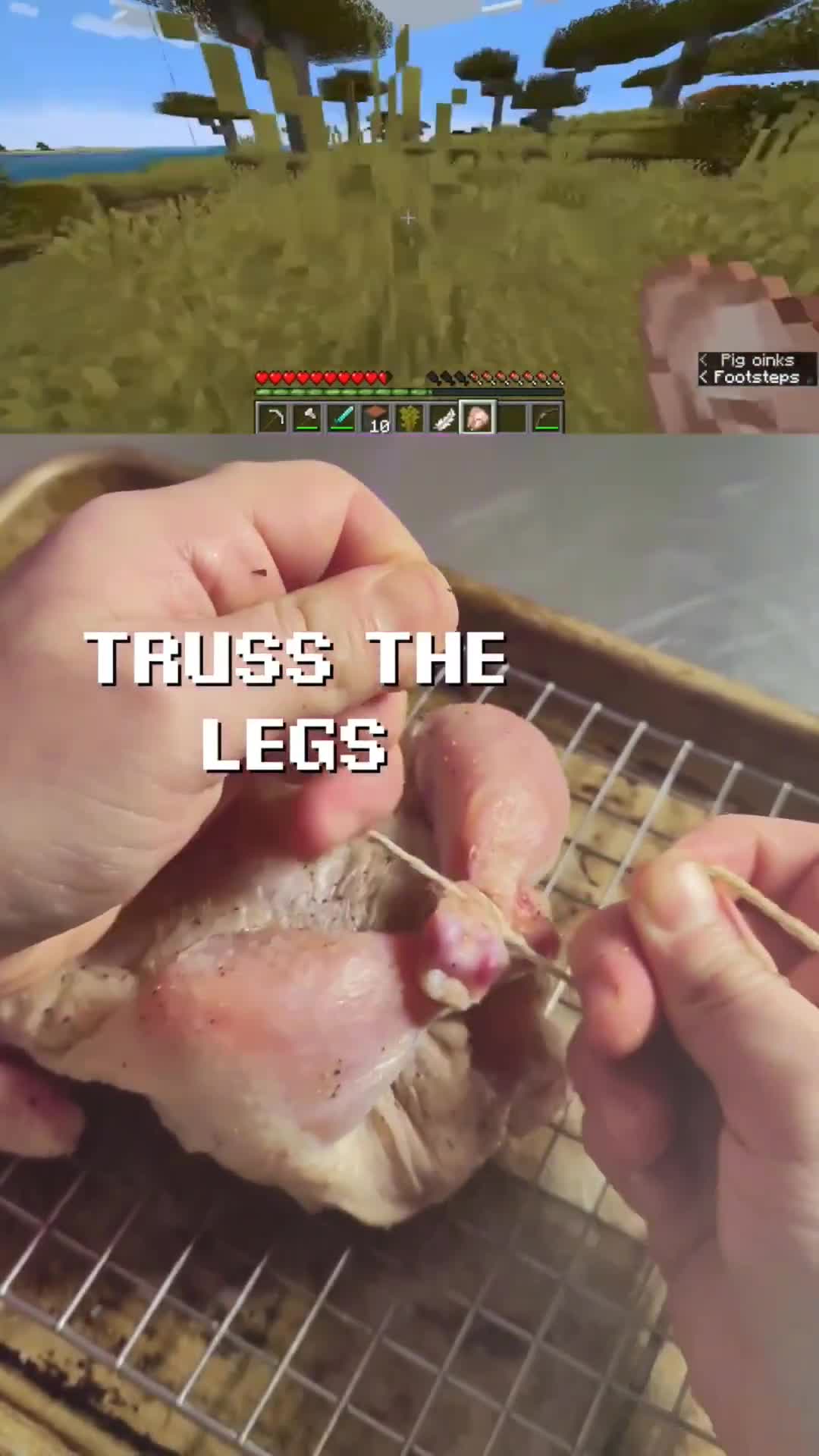 Cooked chicken, Minecraft style #shorts #minecraft