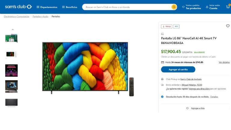 Pantalla Smart TV LG NanoCell AI 4K de 86 pulgadas se encuentra en ...