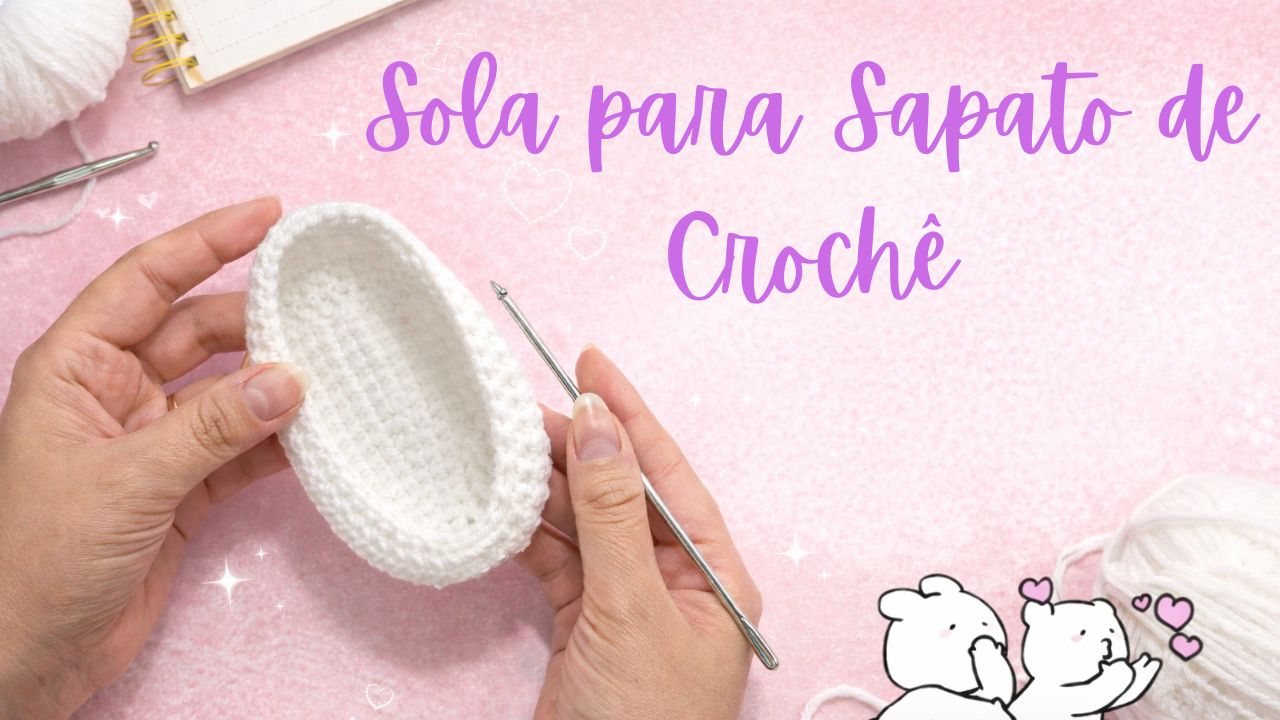 Sola para sapato de crochê