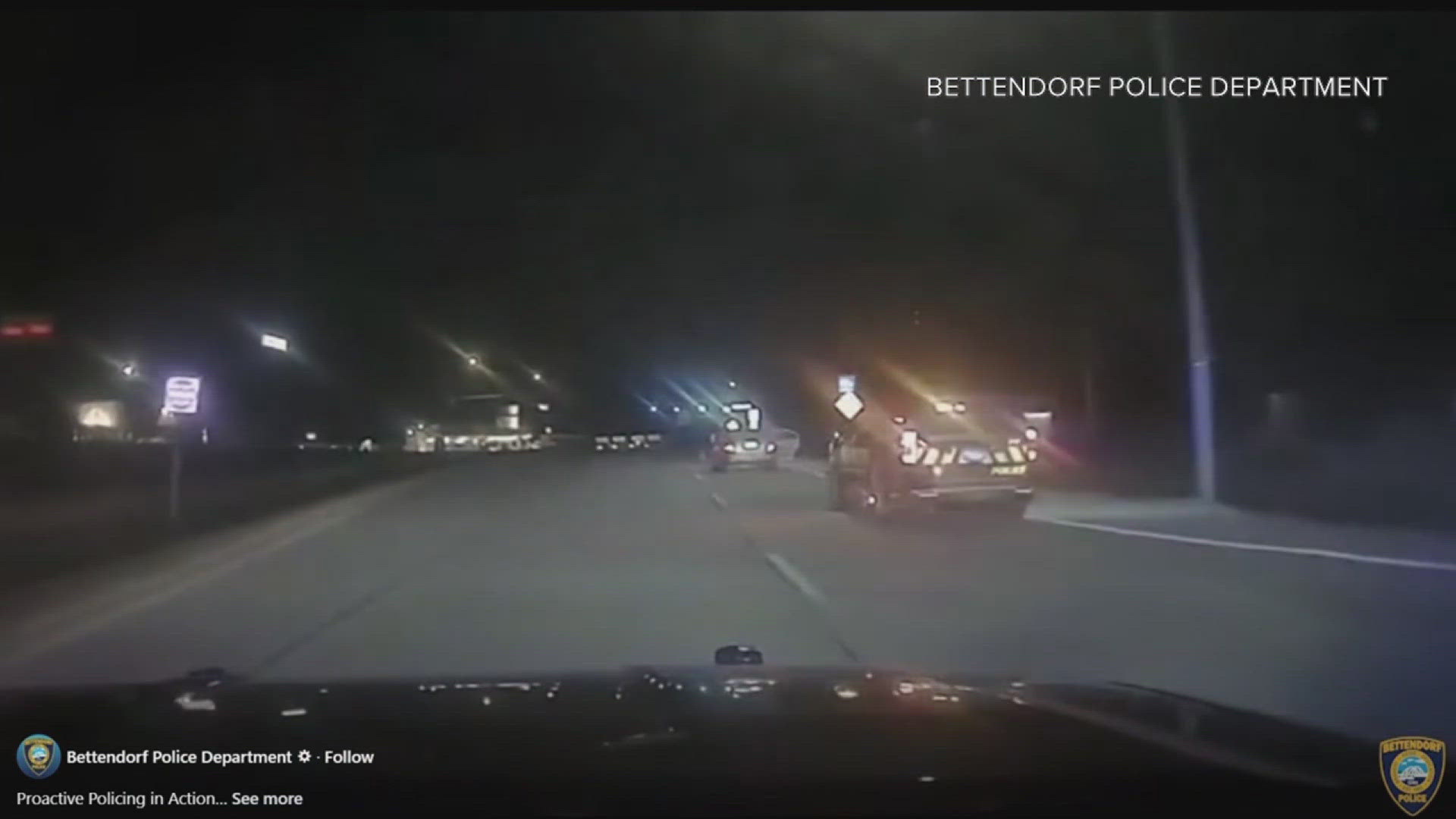 Bettendorf police stop car from going wrong way on I-74